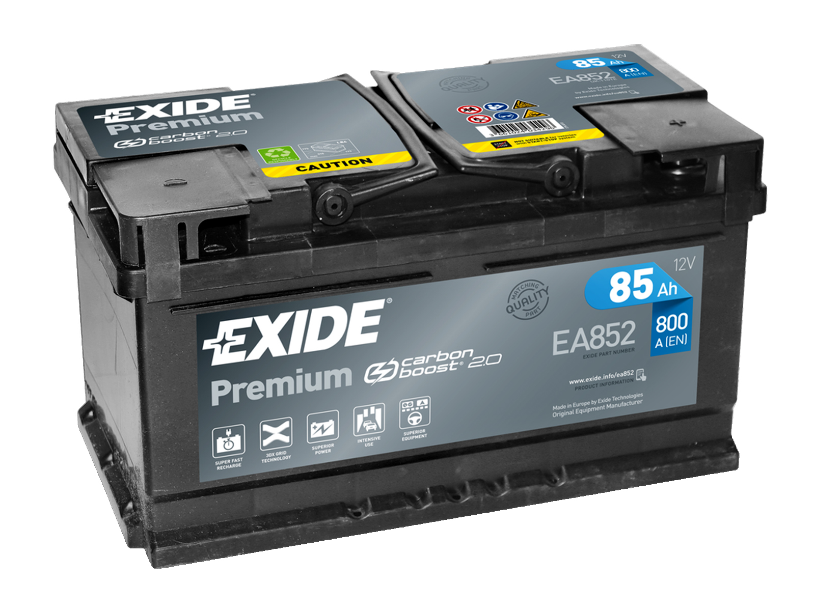 Аккумулятор EXIDE EA852 Premium 12V 85Ah 800A EA852 фото, цена ...